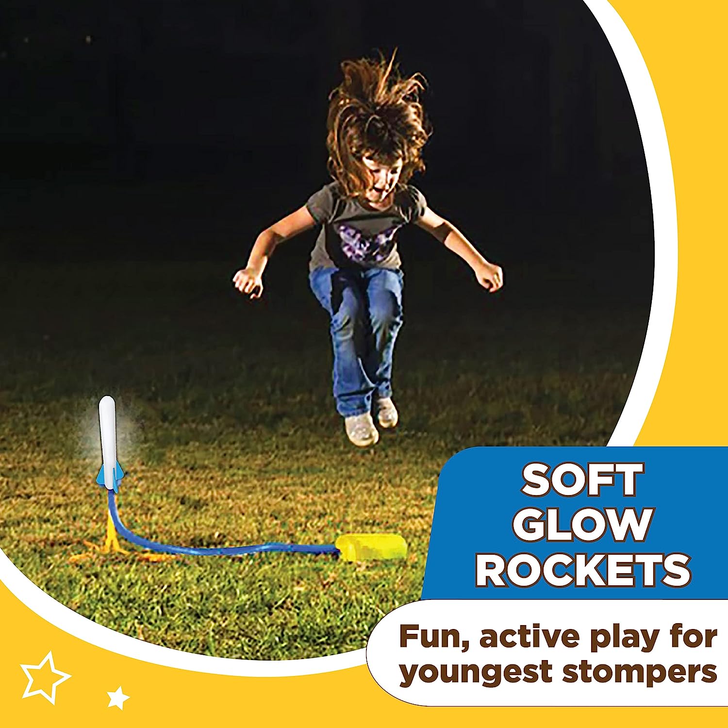 Stomp Rocket Original Jr. Glow Rocket Launcher for Kids - 7 Foam ...