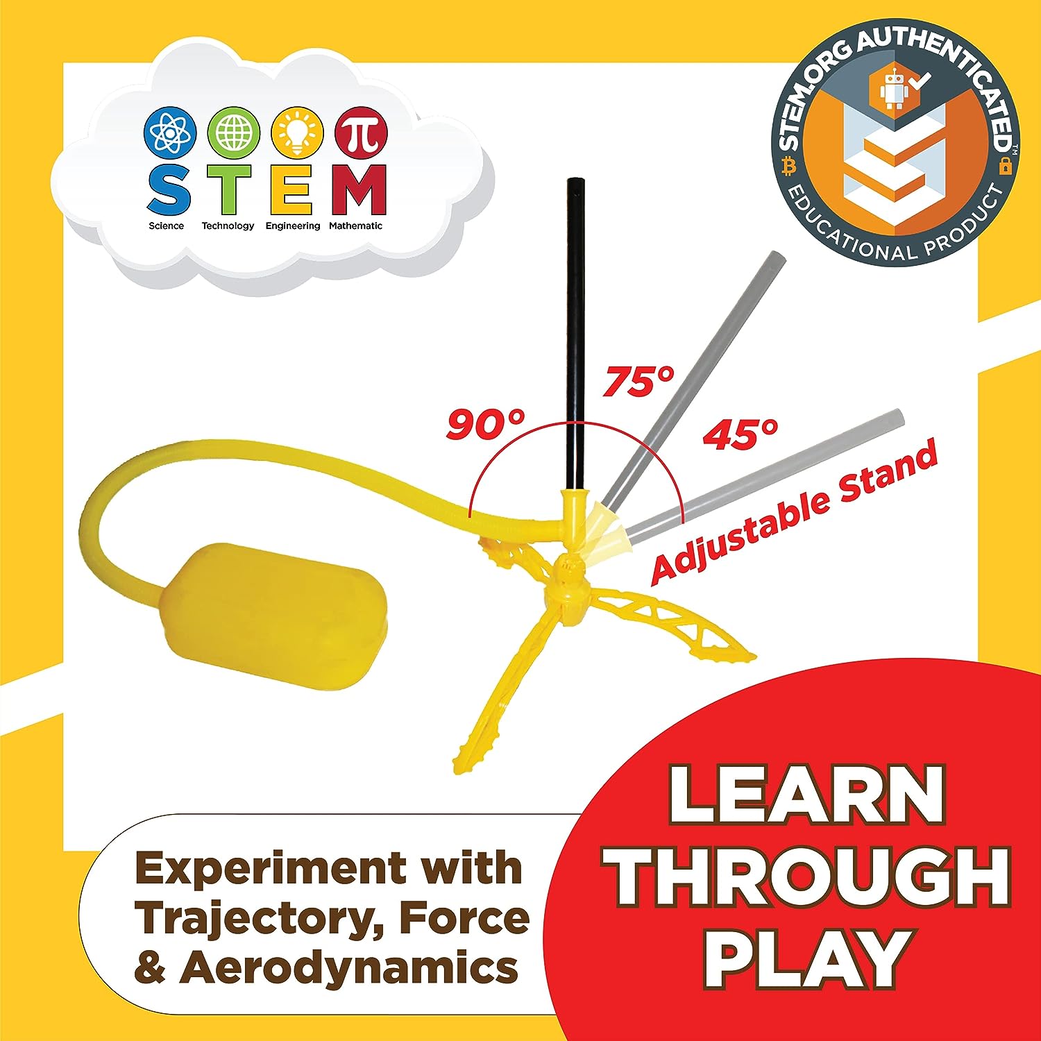 Stomp Rocket Original Jr. Glow Rocket Launcher for Kids - 7 Foam ...
