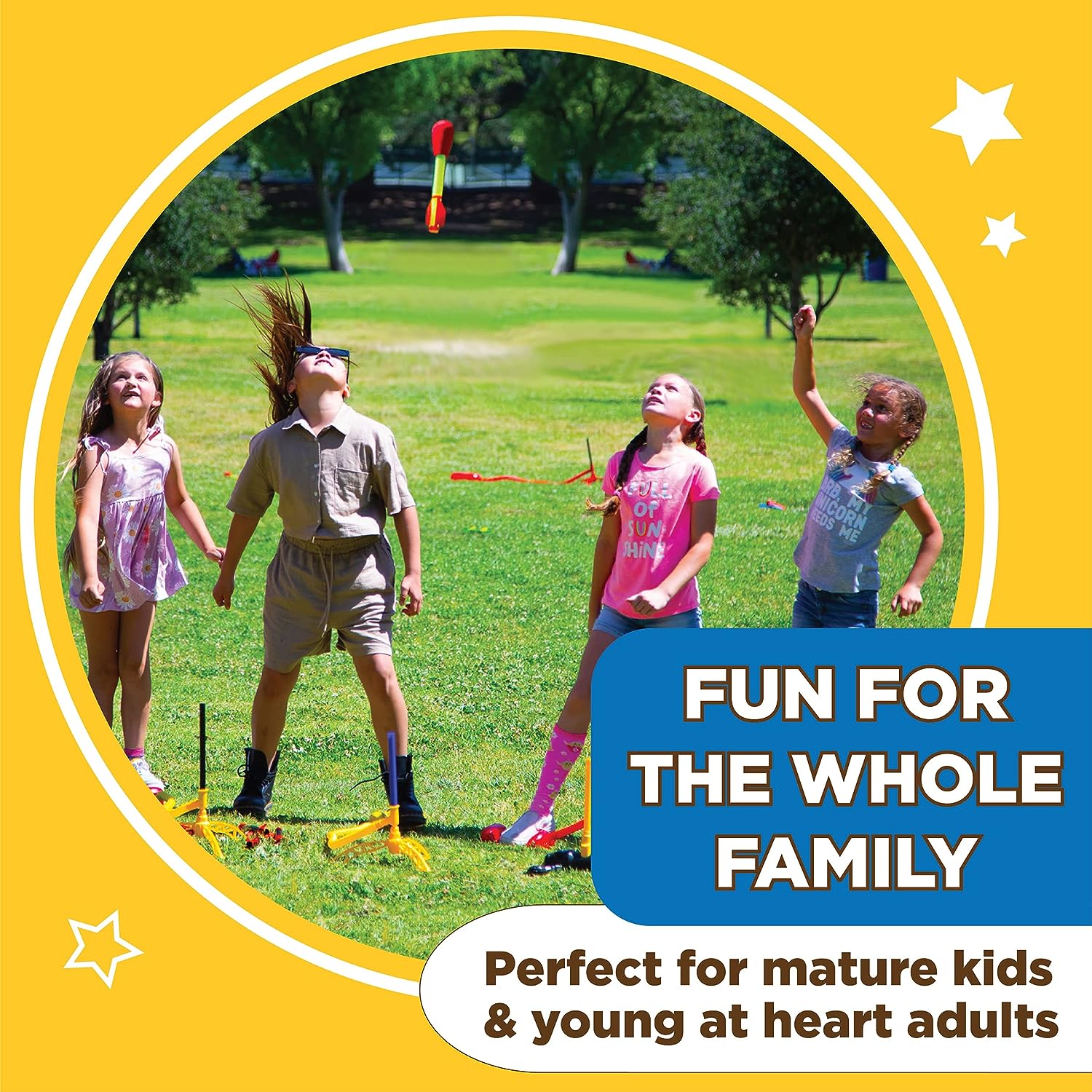 Stomp Rocket Original Jr. Glow Rocket Launcher for Kids - 7 Foam ...